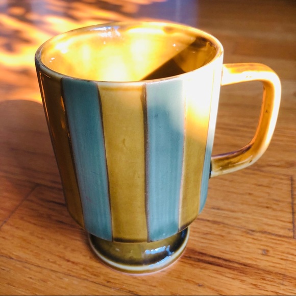 Kitchen | Awesome Vintage Retro Striped Coffee Mug Cup | Poshmark